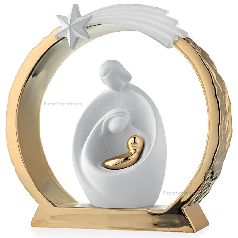 Nativity with comet moda argenti diam cm 12 - gold & white white and ...