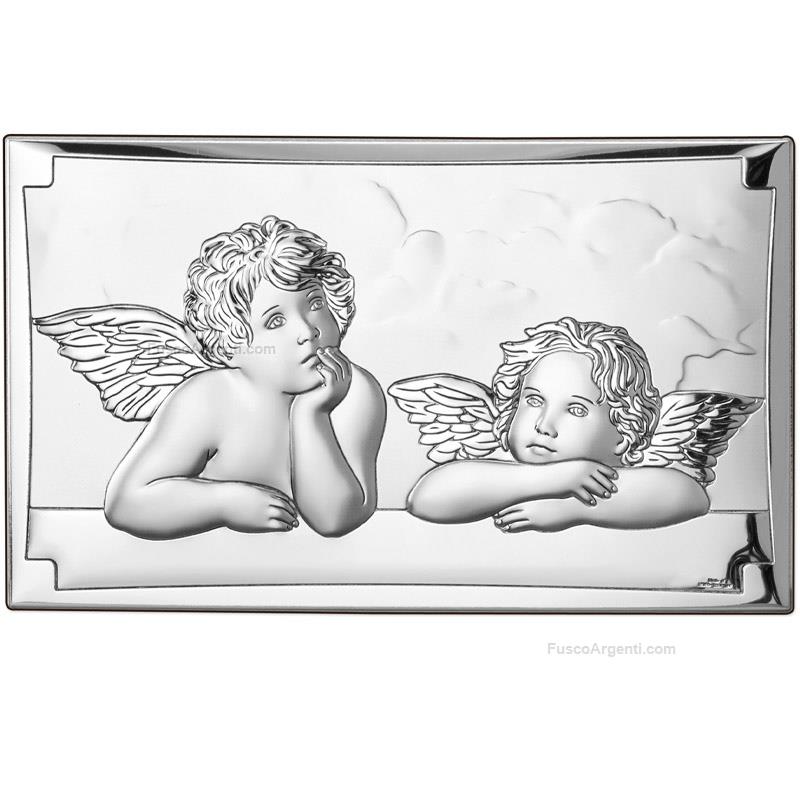 Pannello angeli raffaello valenti & co. cm 20x12 pannello argento ...